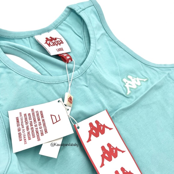 Kappa | Tops | Nwt Kappa Logo Banda Teal Blue Mint Red Slim Fit ...